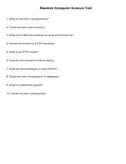 Image result for Computer Science Test Questions