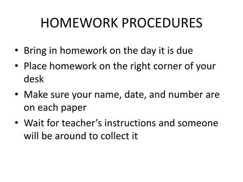 Image result for Homework Procedures
