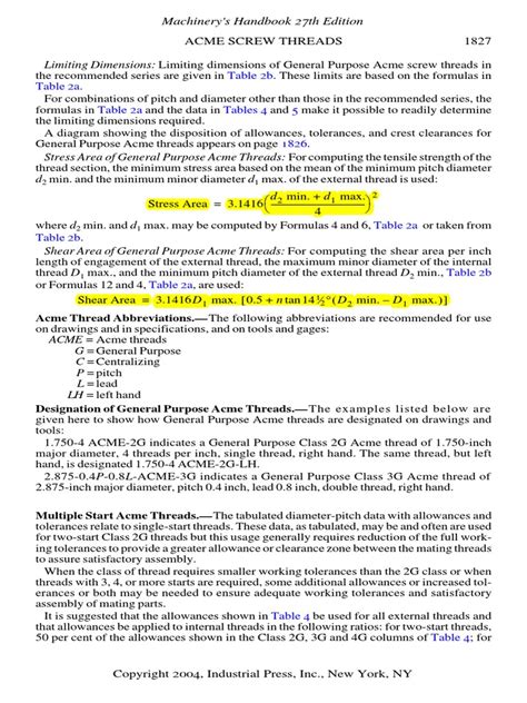 Image result for Acme Thread Speed Calculation