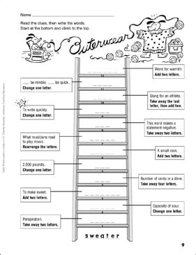 Image result for Winter Wear Word Ladder
