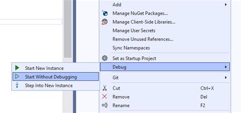 Image result for Start without Debugging Visual Studio