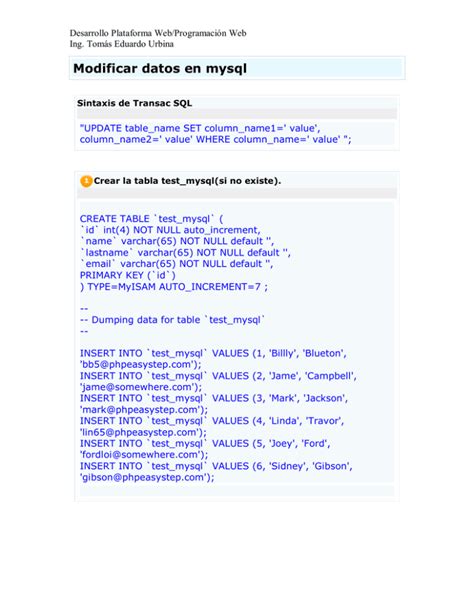 Image result for Modificar Datos En MySQL