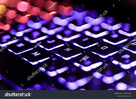 Neon Computer Keyboard Color Backlight Computer Stock Photo 2134058087 ...