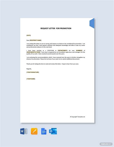 Image result for Promotion Request Letter Format