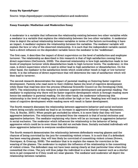 Image result for Moderation Write Up Example