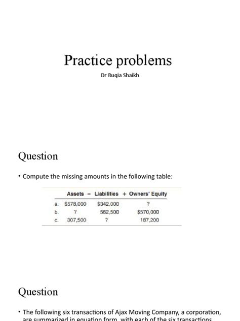 Image result for Accounting Practice Problems