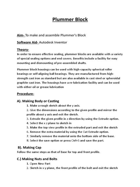 Image result for Practice Exercise Plummer Block