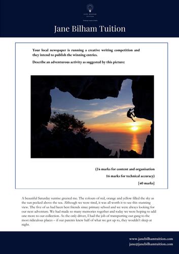 Image result for GCSE Creative Writing Example 40 40 Model Answer