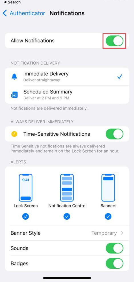 Image result for Microsoft Authenticator Prompt Allow Notifications