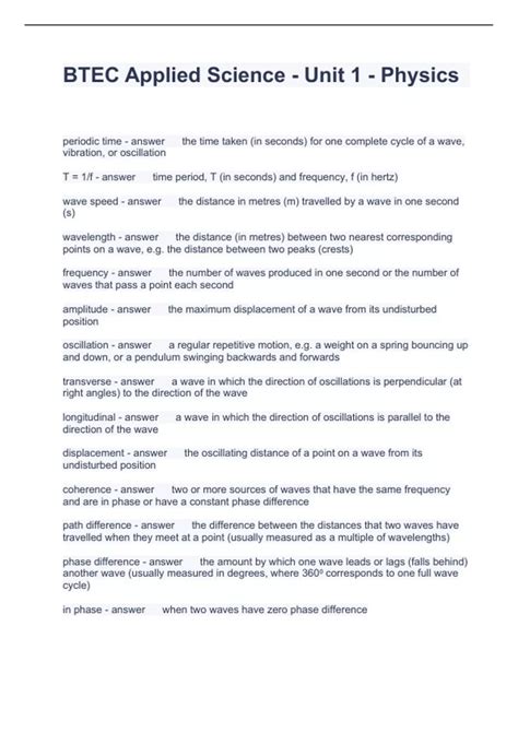 Image result for BTEC Applied Science Help Physics