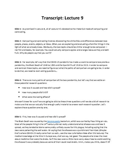 Image result for Video Lecture Transcript