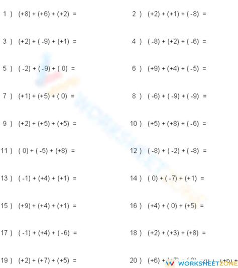 Image result for Math Integers Worksheets