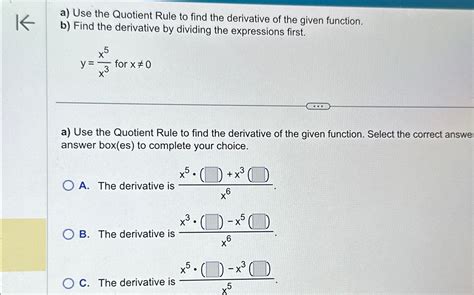 Image result for Differentiation Steps Using Derivative Rule for Quotient Math Site Youtube.com