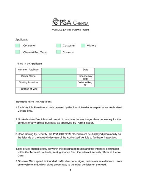 Image result for Entry Permit Form