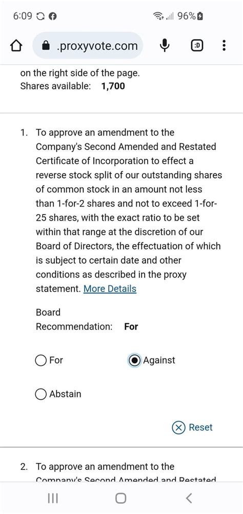 Image result for Proxy Vote Example