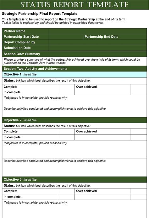 Image result for Status Report Examples