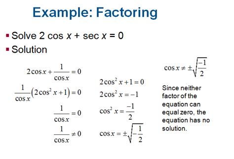 Image result for Solving Trig Equations Using Factoring