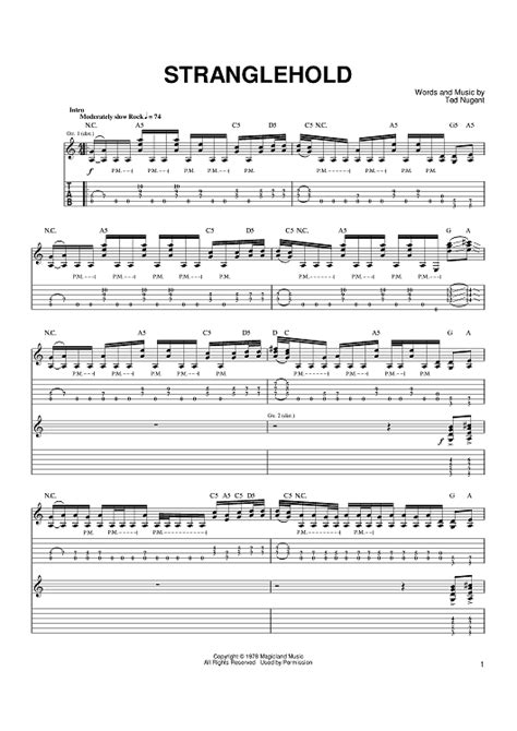 Image result for Stranglehold Chords