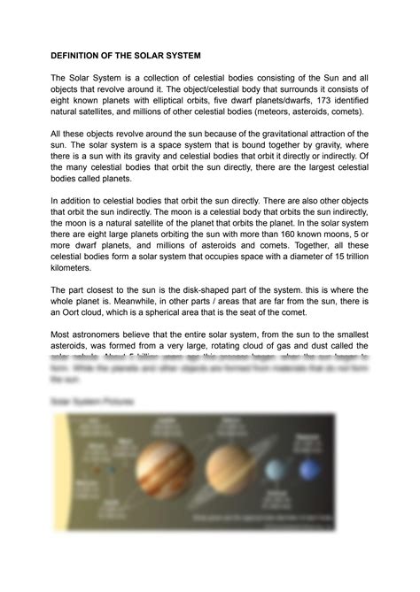 Image result for Definition of Solar System