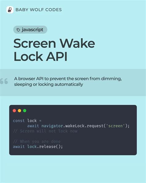 Image result for Wake Lock API