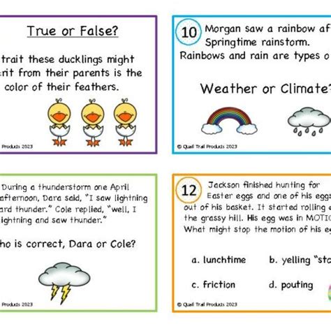 Image result for 3rd Grade Science Task Cards