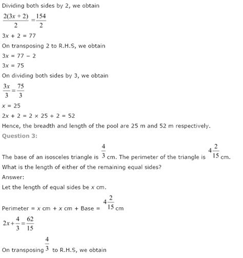 Image result for Linear Equation in One Variable Maths Class 8th