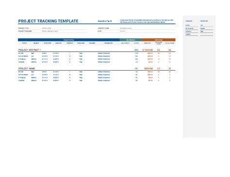 Image result for Project Tracking Examples