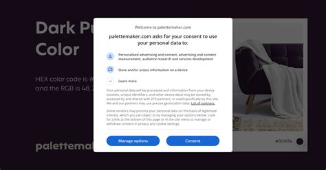 Image result for Purple Color Code in Dark Mode Web Design