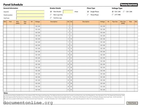 Image result for Electrical Panel Schedule