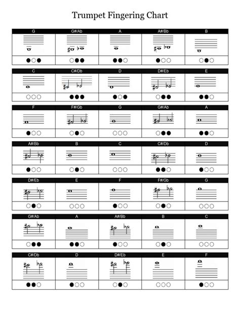 Image result for Basic Trumpet Notes