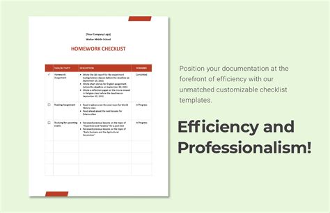 Editable Homework Checklist Template in Google Docs, Word - Download ...