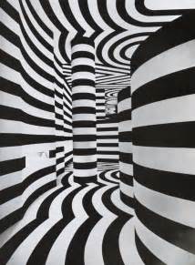 Black and White Tunnel Optical Illusion