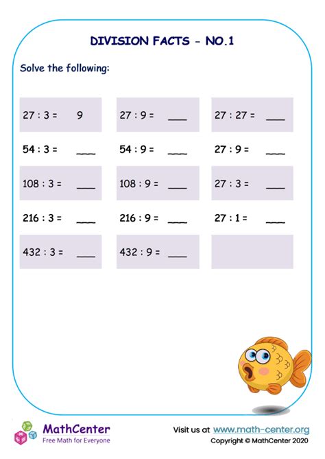 Image result for Basic Math Facts Division Worksheet