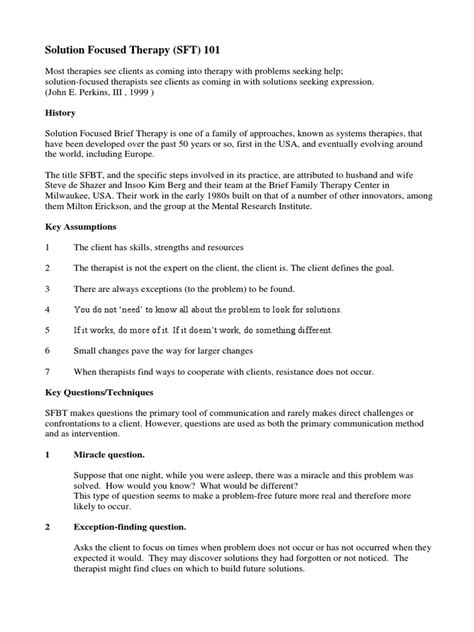 Image result for Solution-Focused Therapy Example