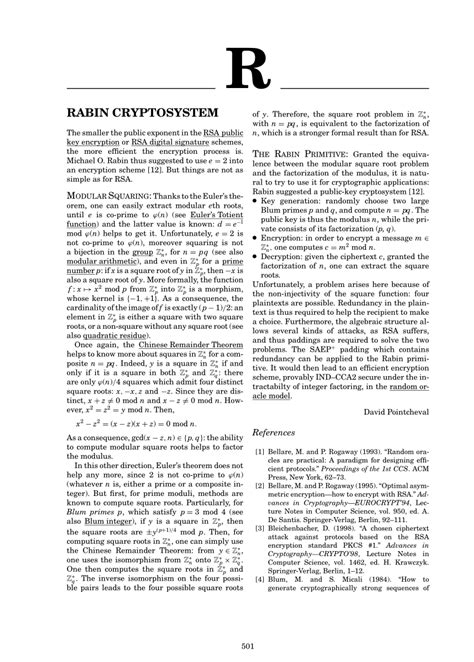 Image result for Rabin Cryptosystem Example