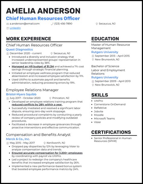 Image result for Human Resource Sample Resume Examples