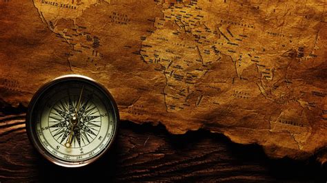 Old map and compass wallpaper | (132856)