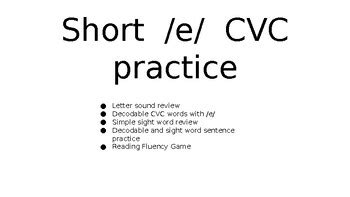 Image result for Short E CVC Pattern Lesson Plan