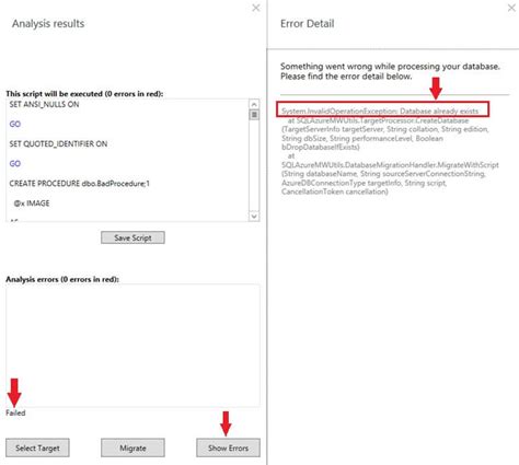 Image result for Migrate Database Failed After SQL Update
