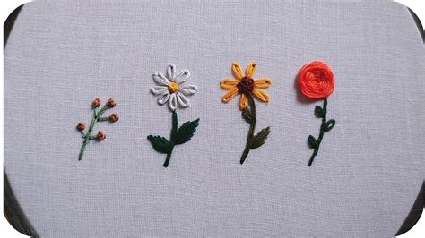 Image result for Simple Embroidered Flower Tutorials