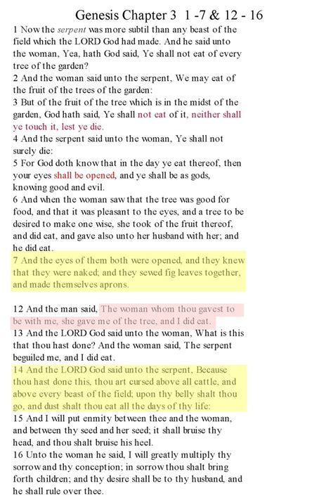 Image result for Genesis Chapter Three