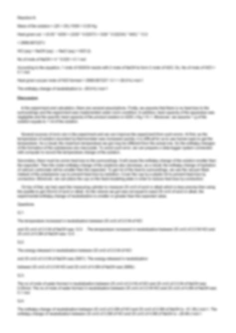 Image result for Enthalpy Lab Report