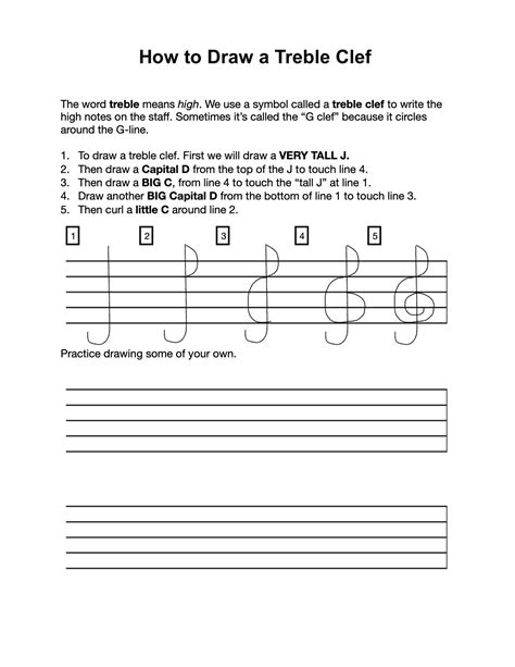 Image result for How to Draw a Treble Clef