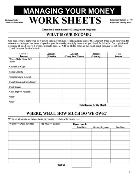 Image result for What Is Money Smart Program Worksheets