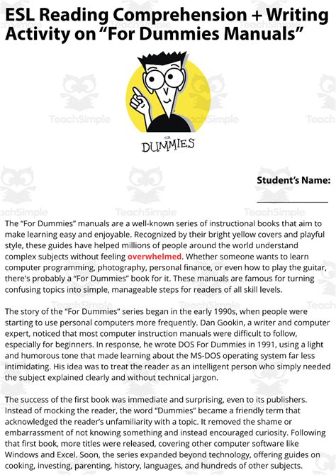 Image result for Reading Comprehension For Dummies