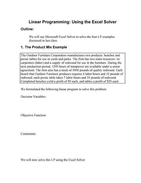 Image result for Using Solver for Linear Programming Aggregate Plan Overtime