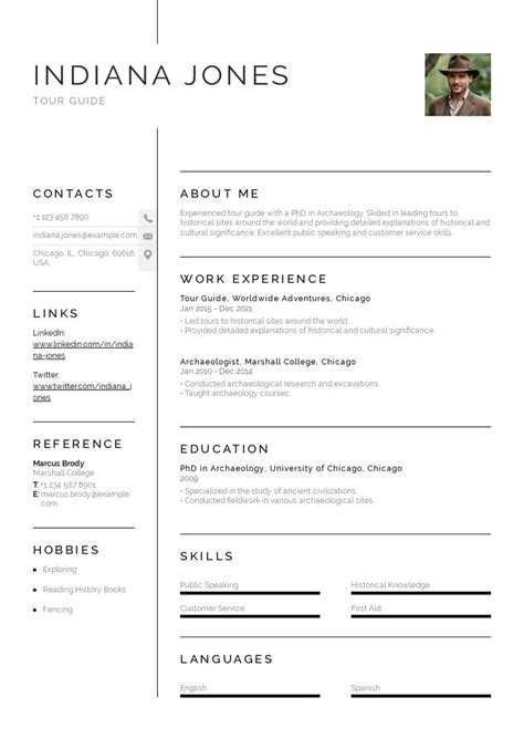 Image result for Tour Guide Resume Customer Example