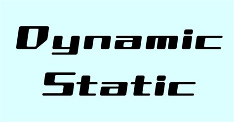 Image result for Static or Dynamic