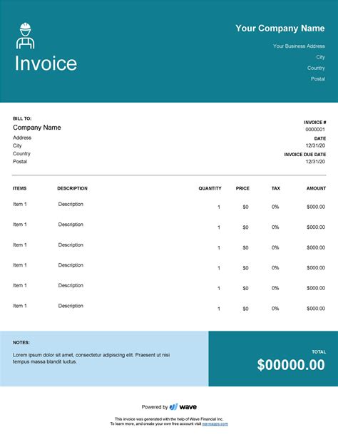 Image result for Free Contractor Invoice Form Templates