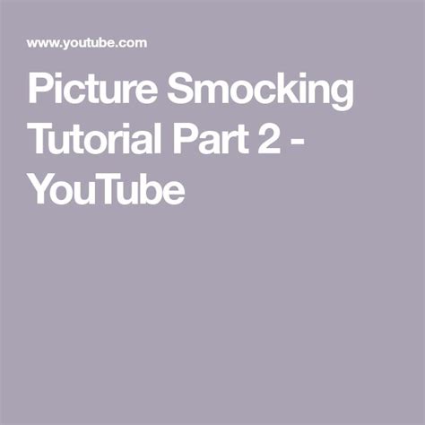 Image result for Smocking Videotutorial